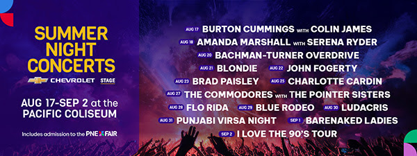 PNE 2024 Summer Night Concerts On Sale Today! - On The List